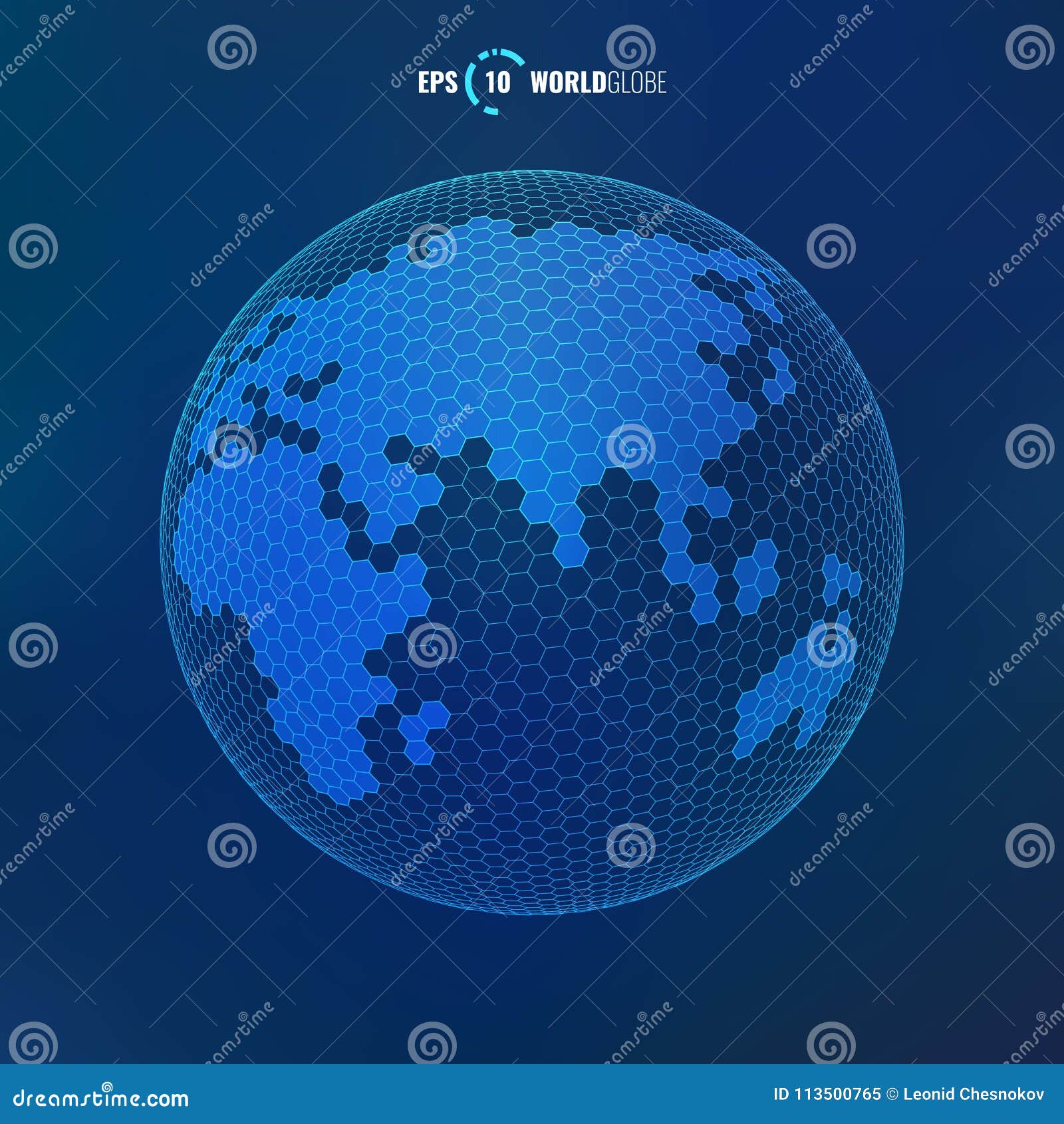 3D Vector World Globe Hexagon Stock Vector - Illustration of interface, education: 113500765