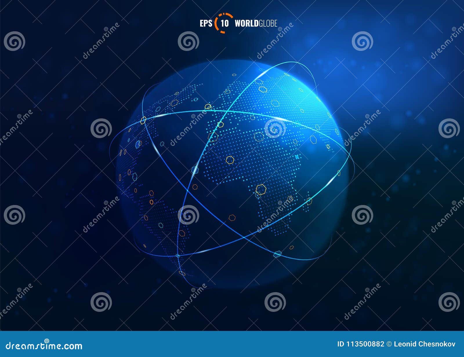3D Vector World Globe with Internet Connections Stock Vector ...