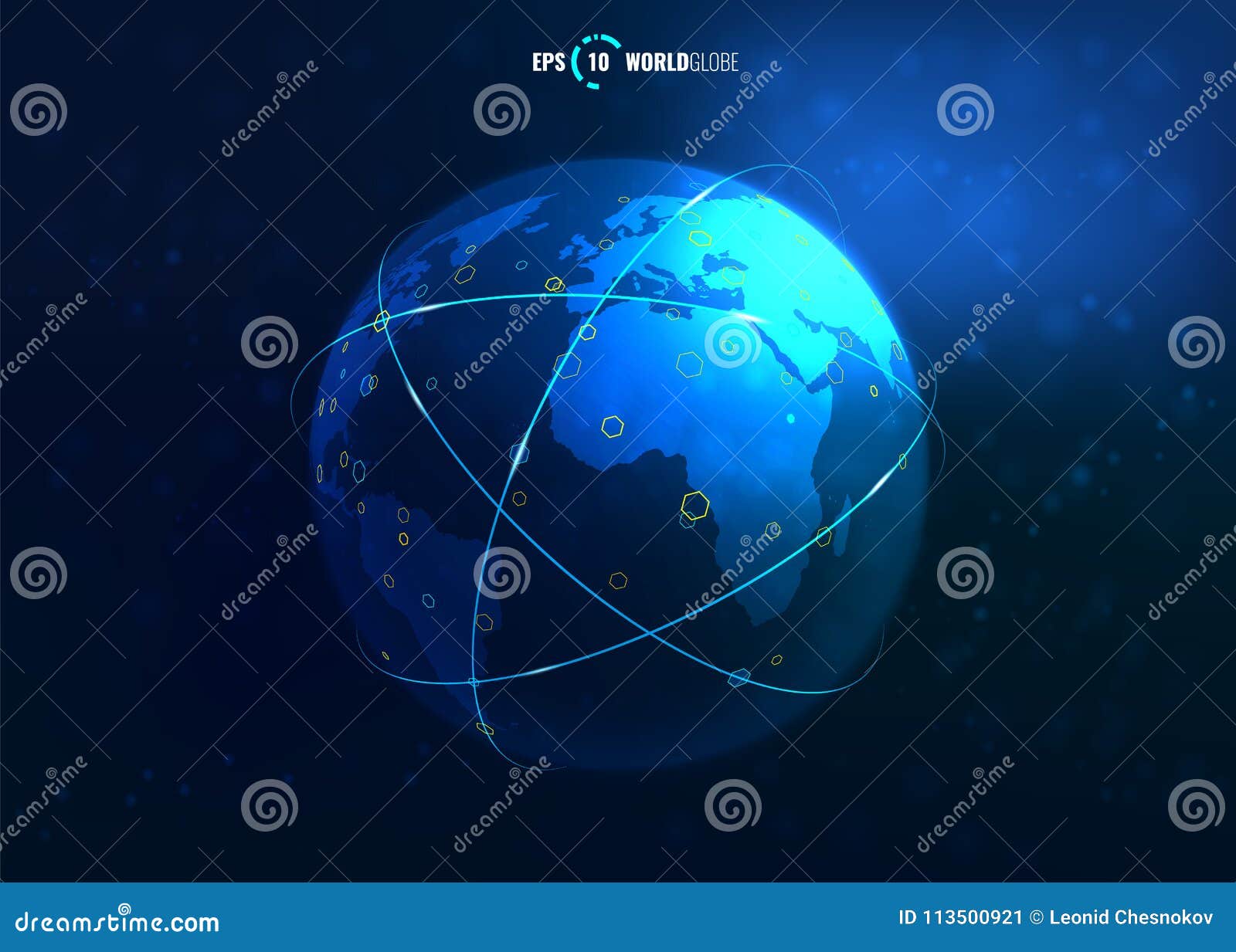 3D Vector World Globe with Internet Connections Stock Vector ...