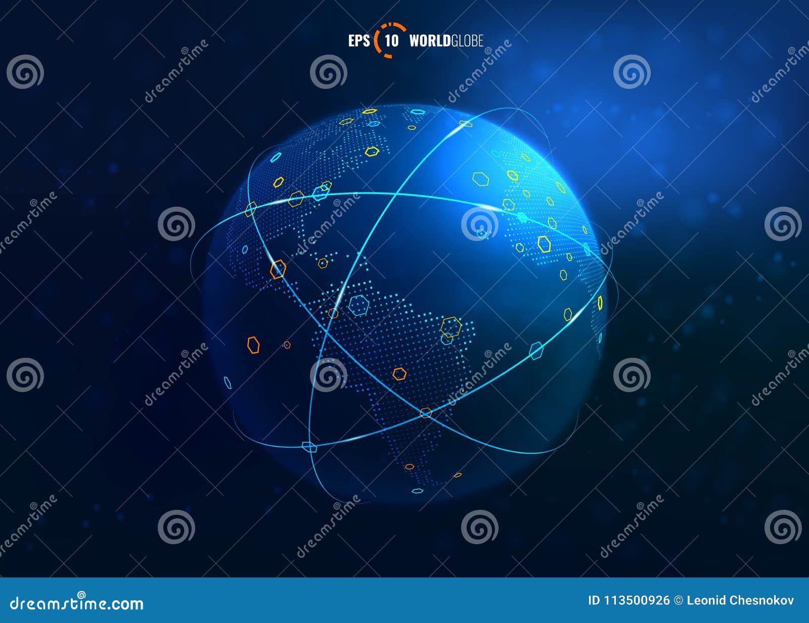 3D Vector World Globe with Internet Connections Stock Vector ...