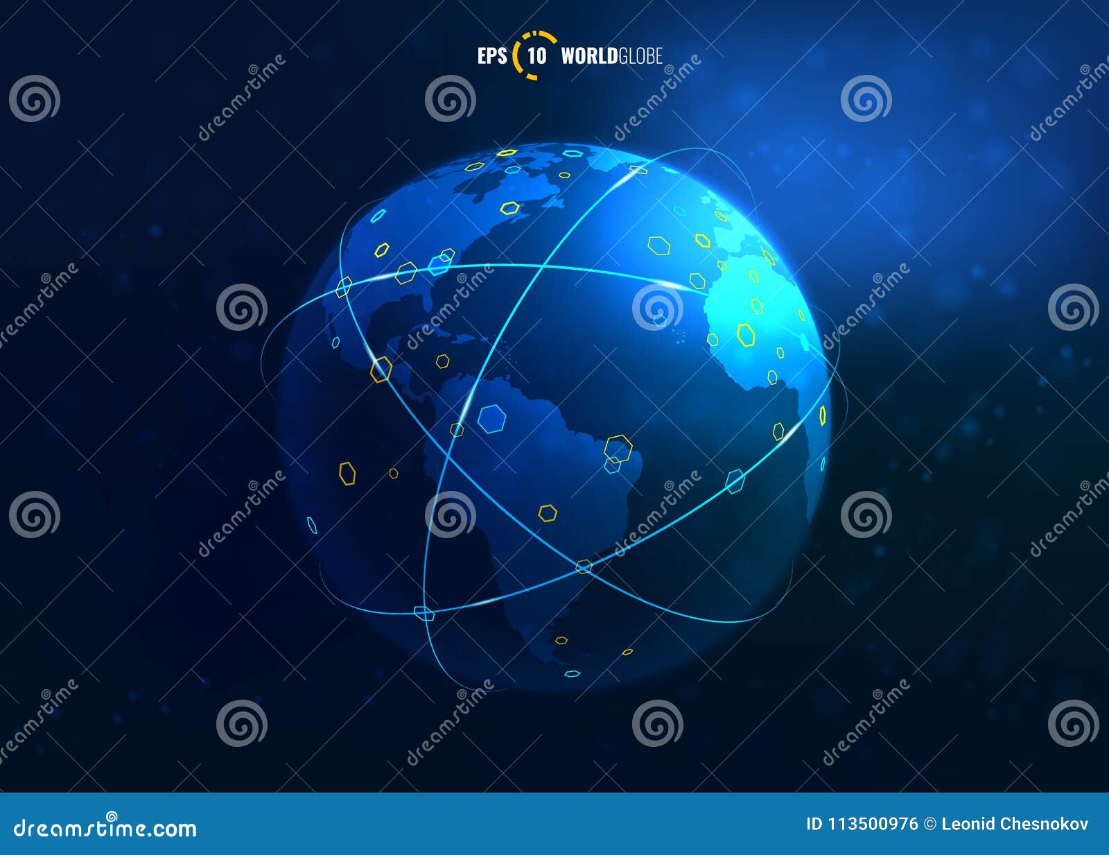 3D Vector World Globe with Internet Connections Stock Vector ...