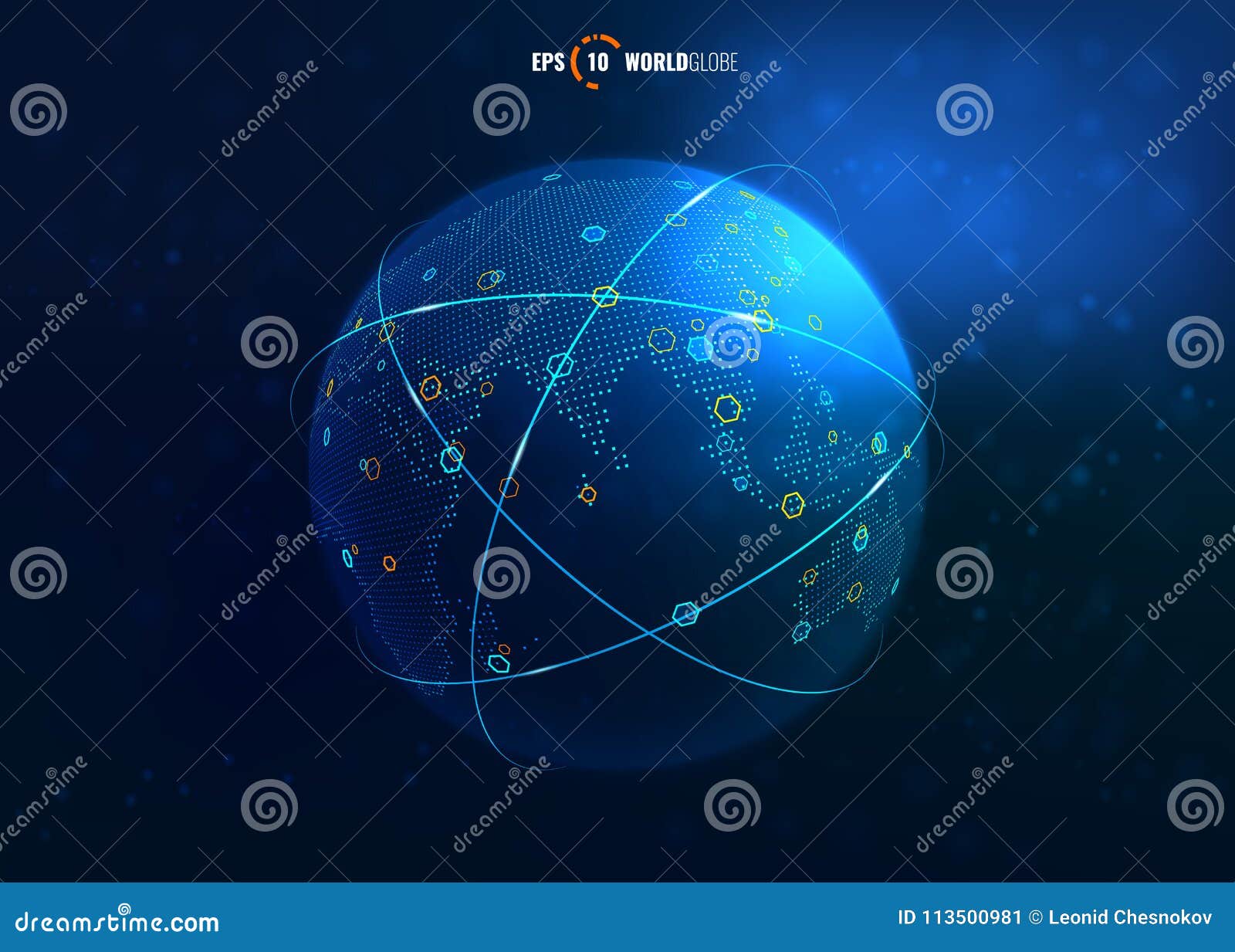 3D Vector World Globe with Internet Connections Stock Vector ...