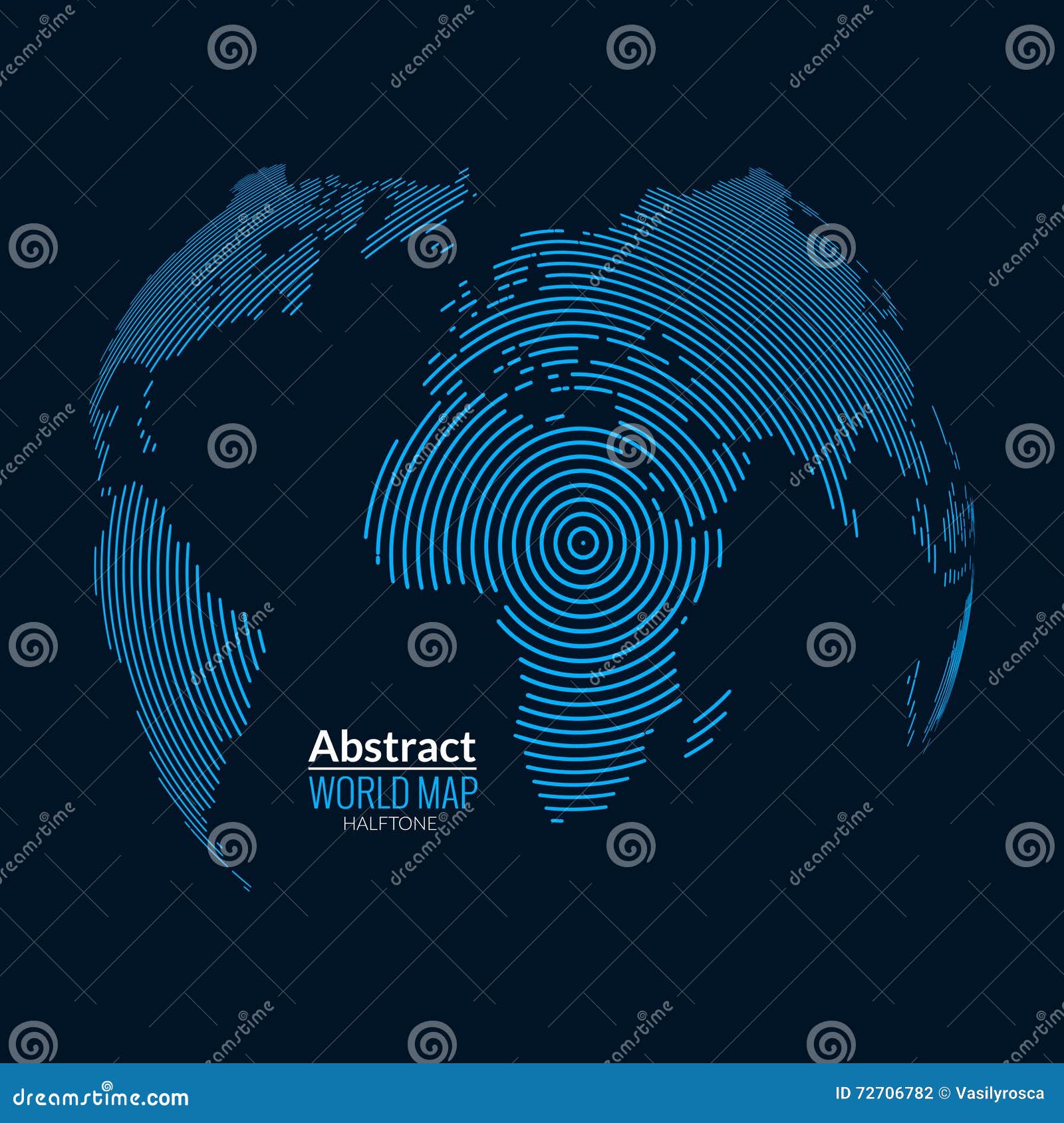 World Map Radial Dot Pattern Cartoon Vector | CartoonDealer.com #75543949