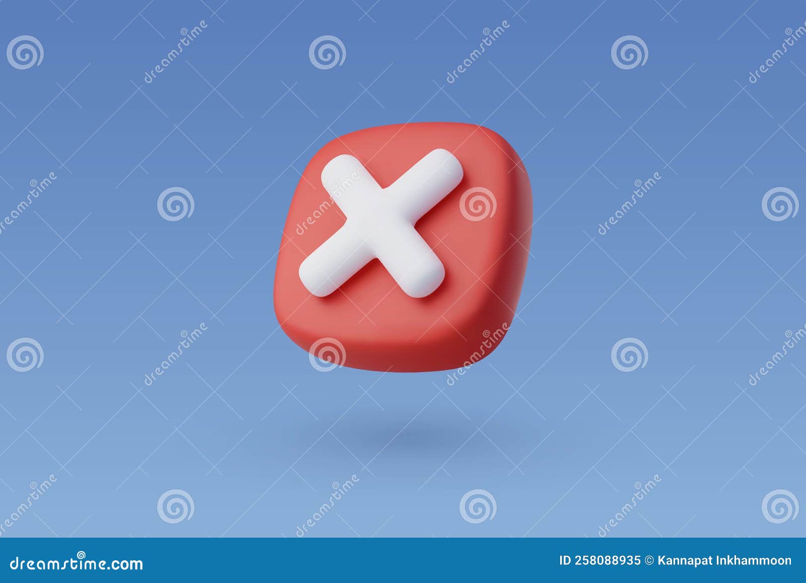 3d Vector Wrong Checkmark Box, Disapprove or Wrong Choice Concept Stock ...