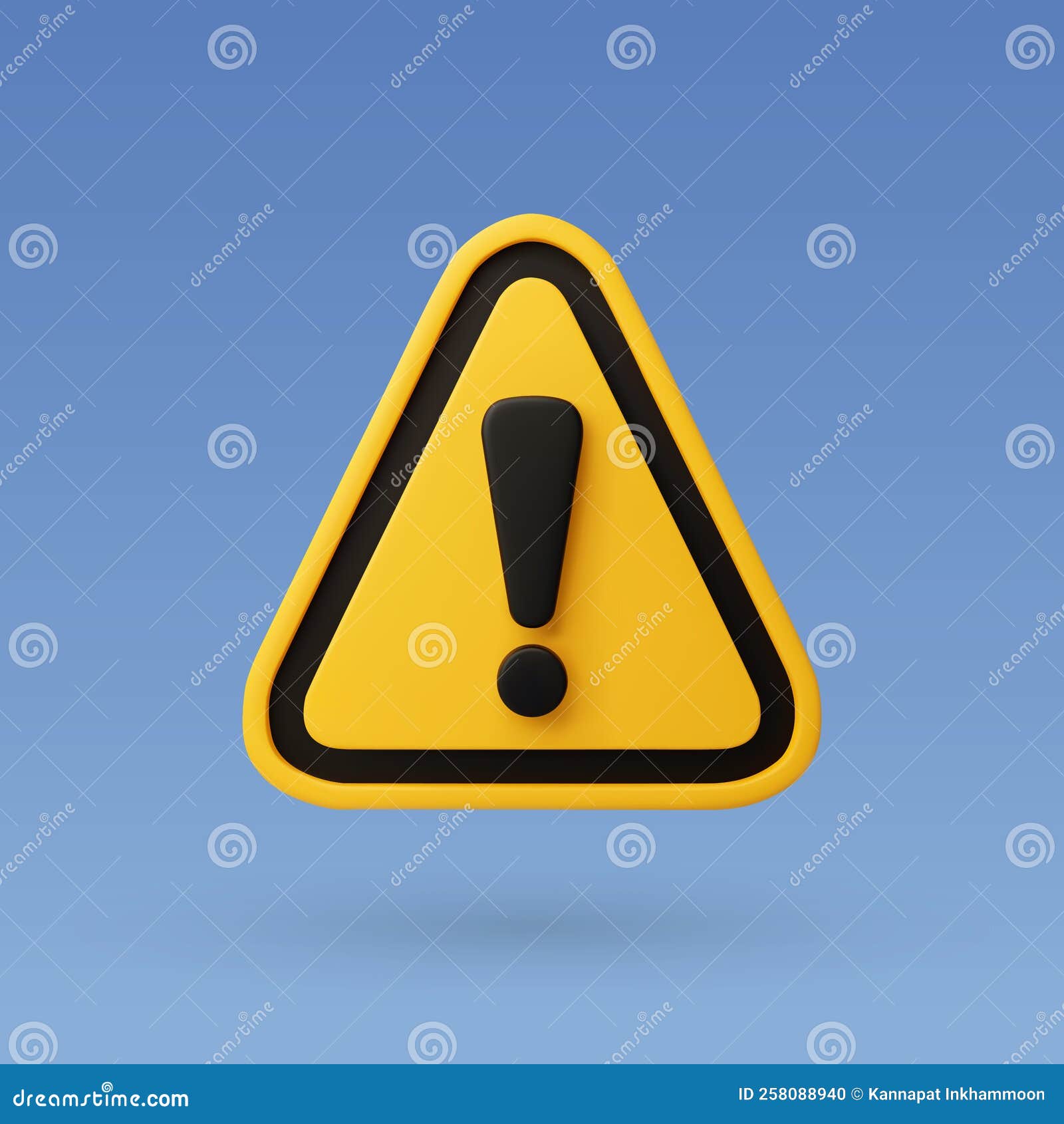 3d Vector Yellow Warning Sign with Exclamation Mark Concept Stock ...