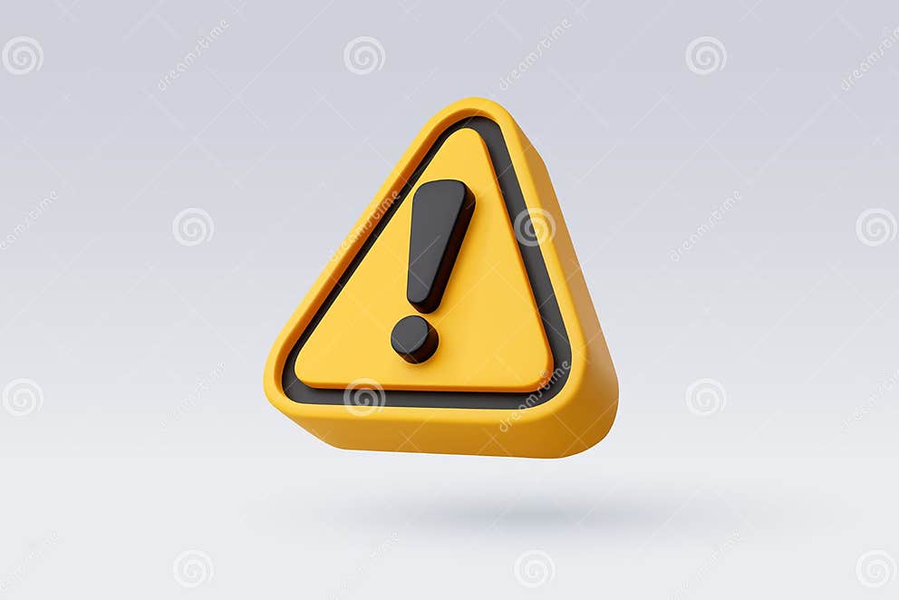 3d Vectorgeel Waarschuwingsbord Met Uitroepteken Vector Illustratie ...