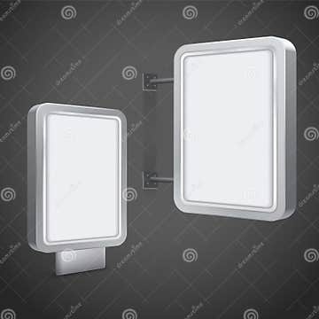 3d Vertical Blank Light Box Template Stock Vector - Illustration of ...