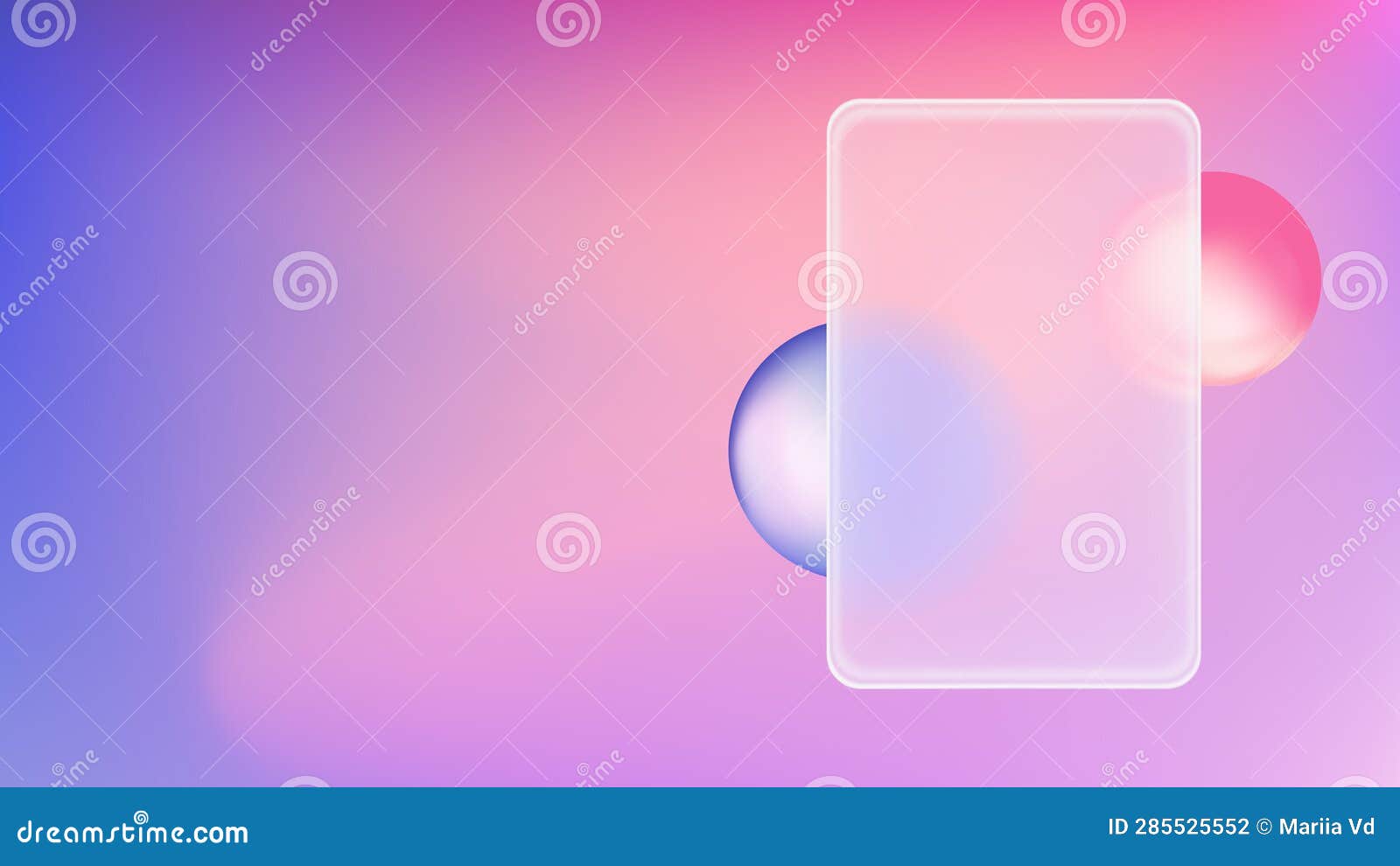 3d Vertical Rectangle Card Glass Morphism Background. Vector Vibrant ...
