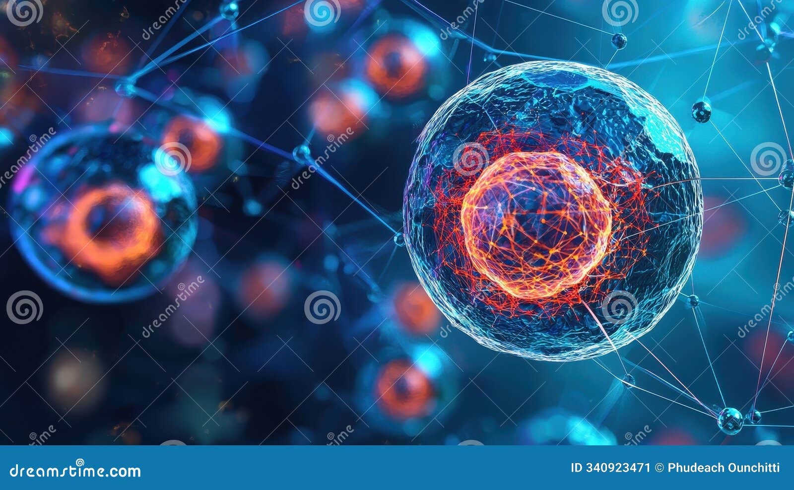 3D Vibrant Human Stem Cell Molecular Therapy Visual Stock Illustration ...
