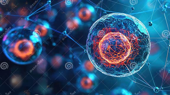 3D Vibrant Human Stem Cell Molecular Therapy Visual Stock Illustration ...