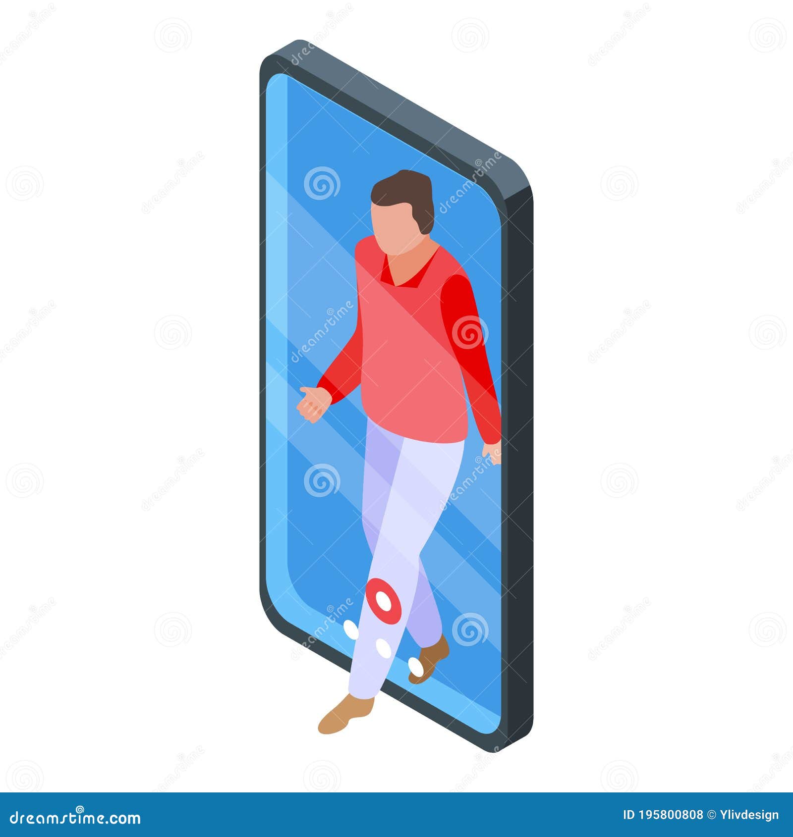 3d Video Call Icon, Isometric Style Stock Vector - Illustration of ...