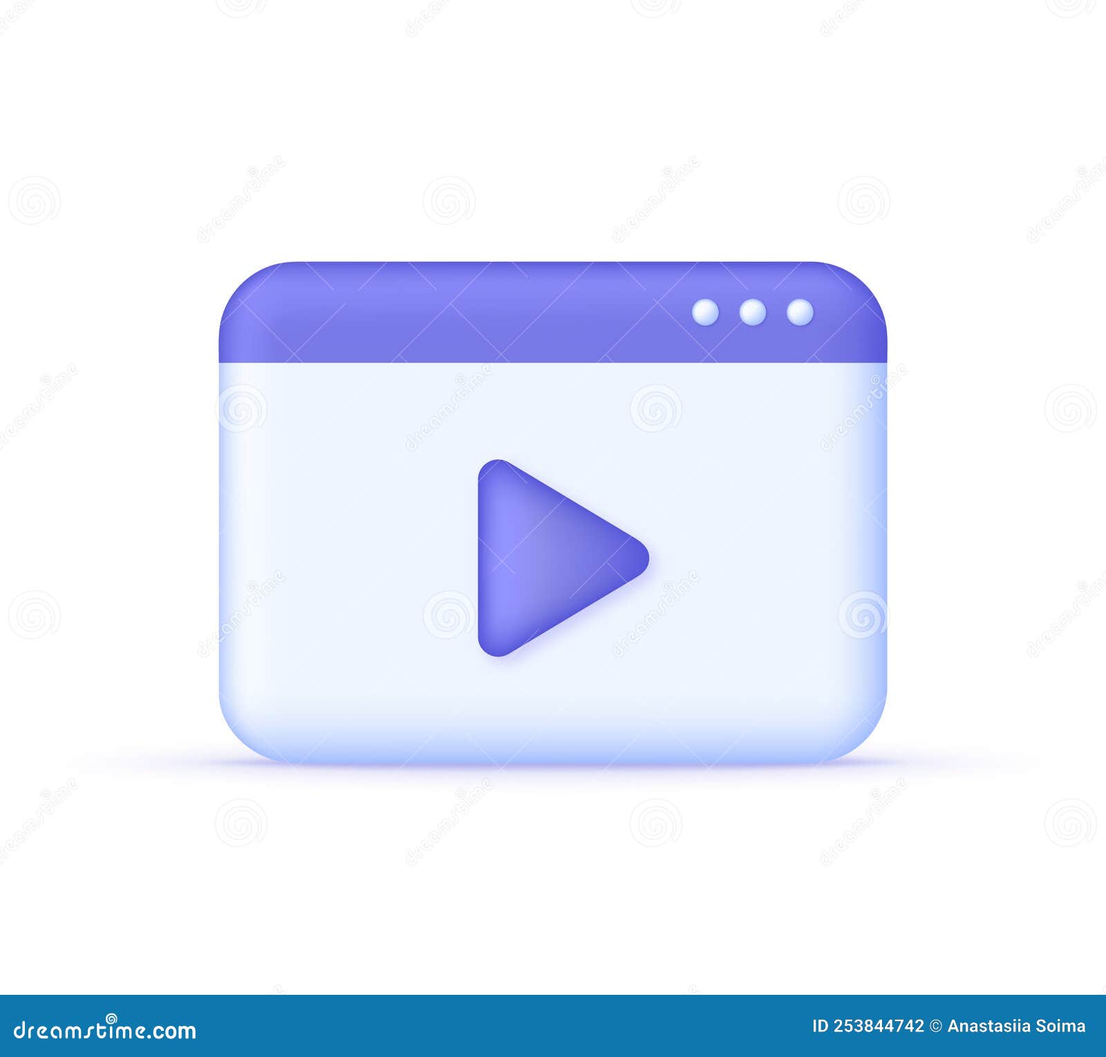 3D Video Player, Web Page, Play Button Illustration. Video, Streaming ...