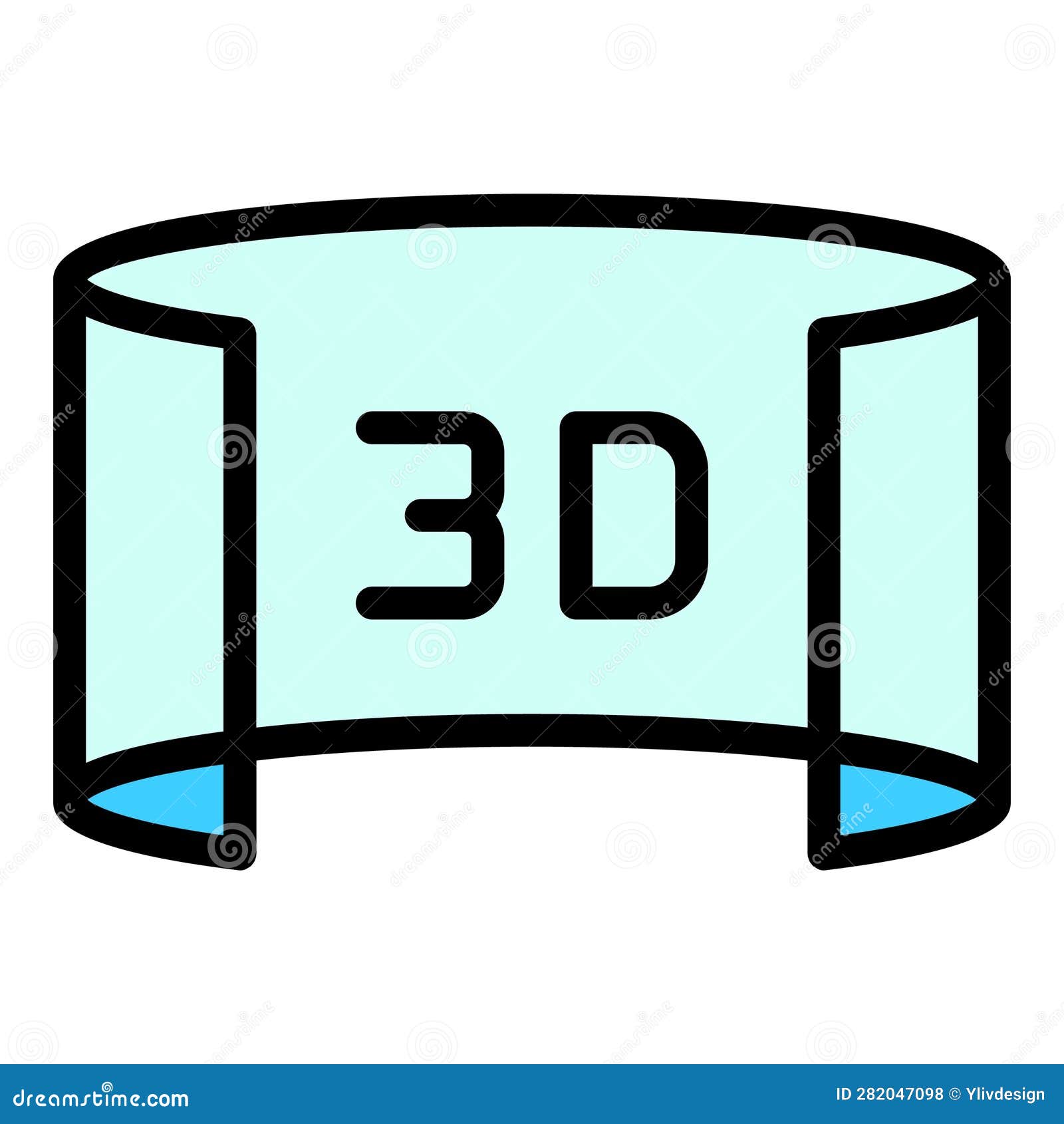 3d view icon vector flat stock vector. Illustration of vector - 282047098