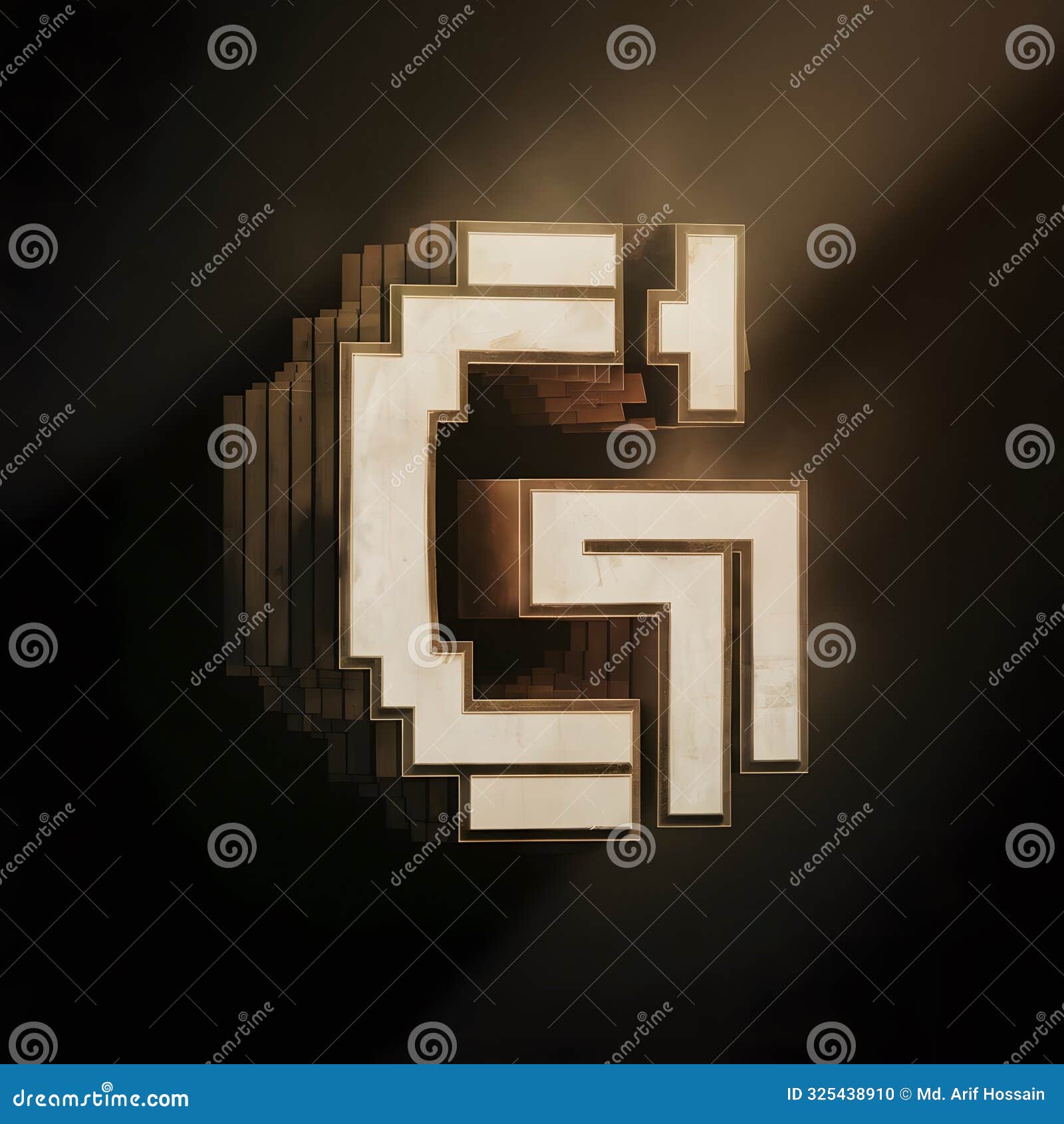 3D Render Letter G With A Pixelated Design Image Generated By Ai ...