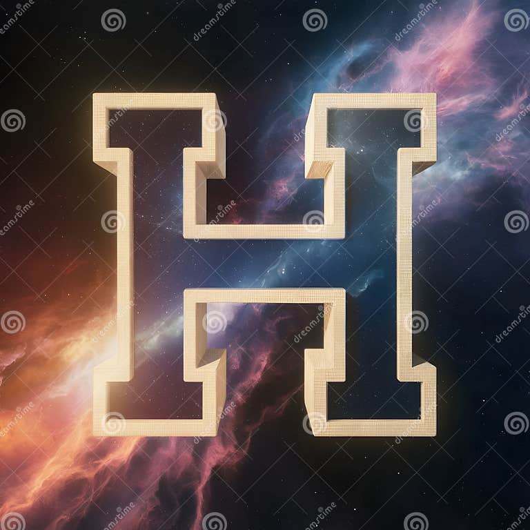 3D Render Letter H with Pixelated Design Image Generated by Ai Stock ...