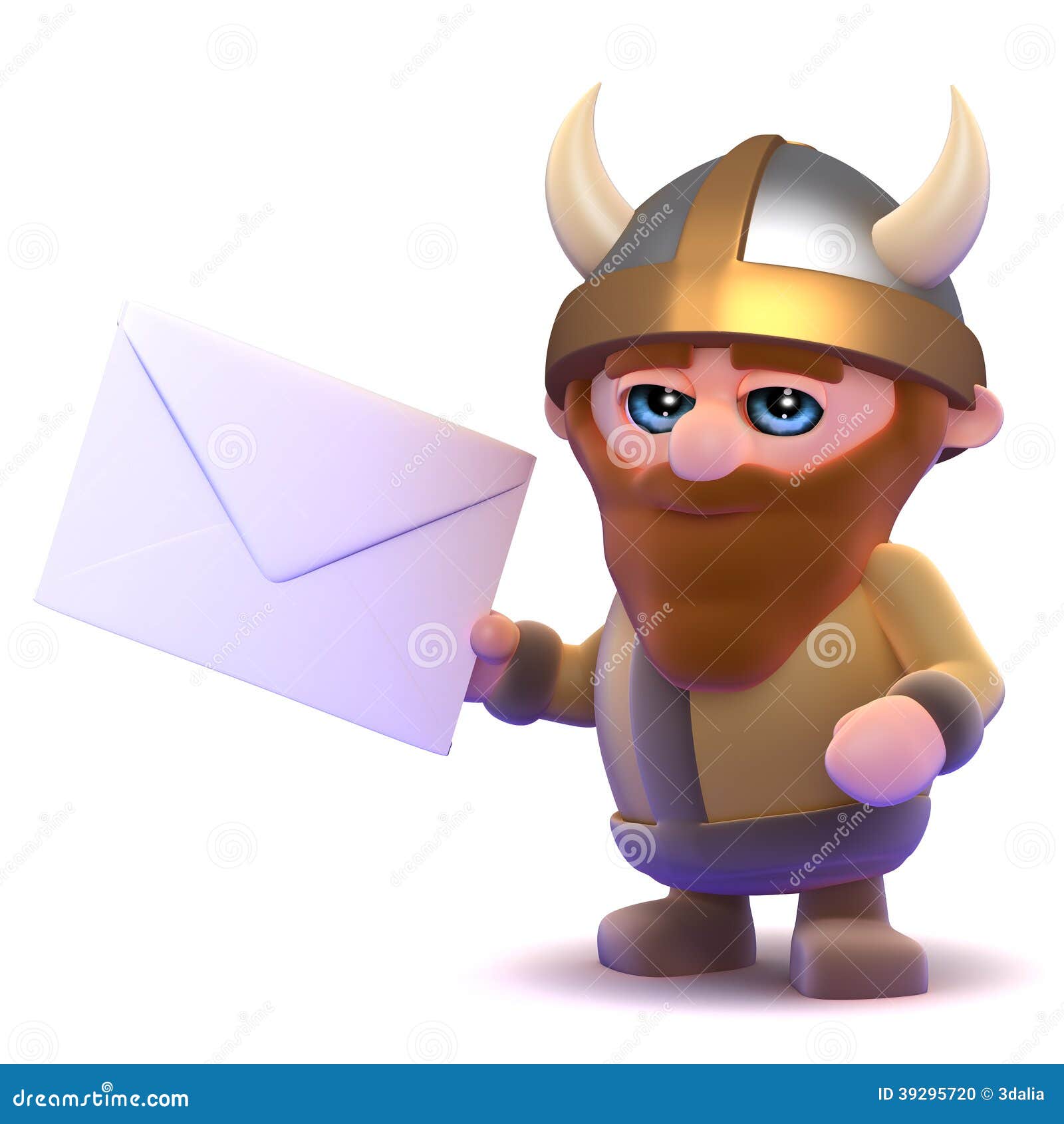 3d Viking gets mail stock illustration. Illustration of knight - 39295720