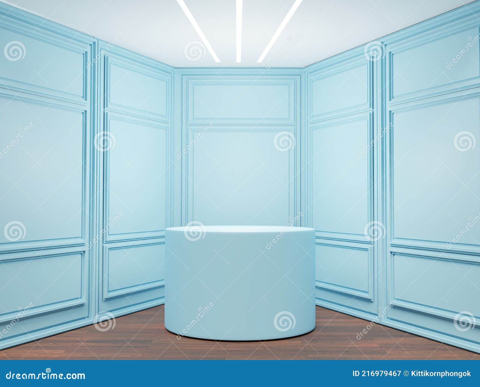 3D of Vintage Modern Interior of Exhibition Room, Empty Room with Empty ...