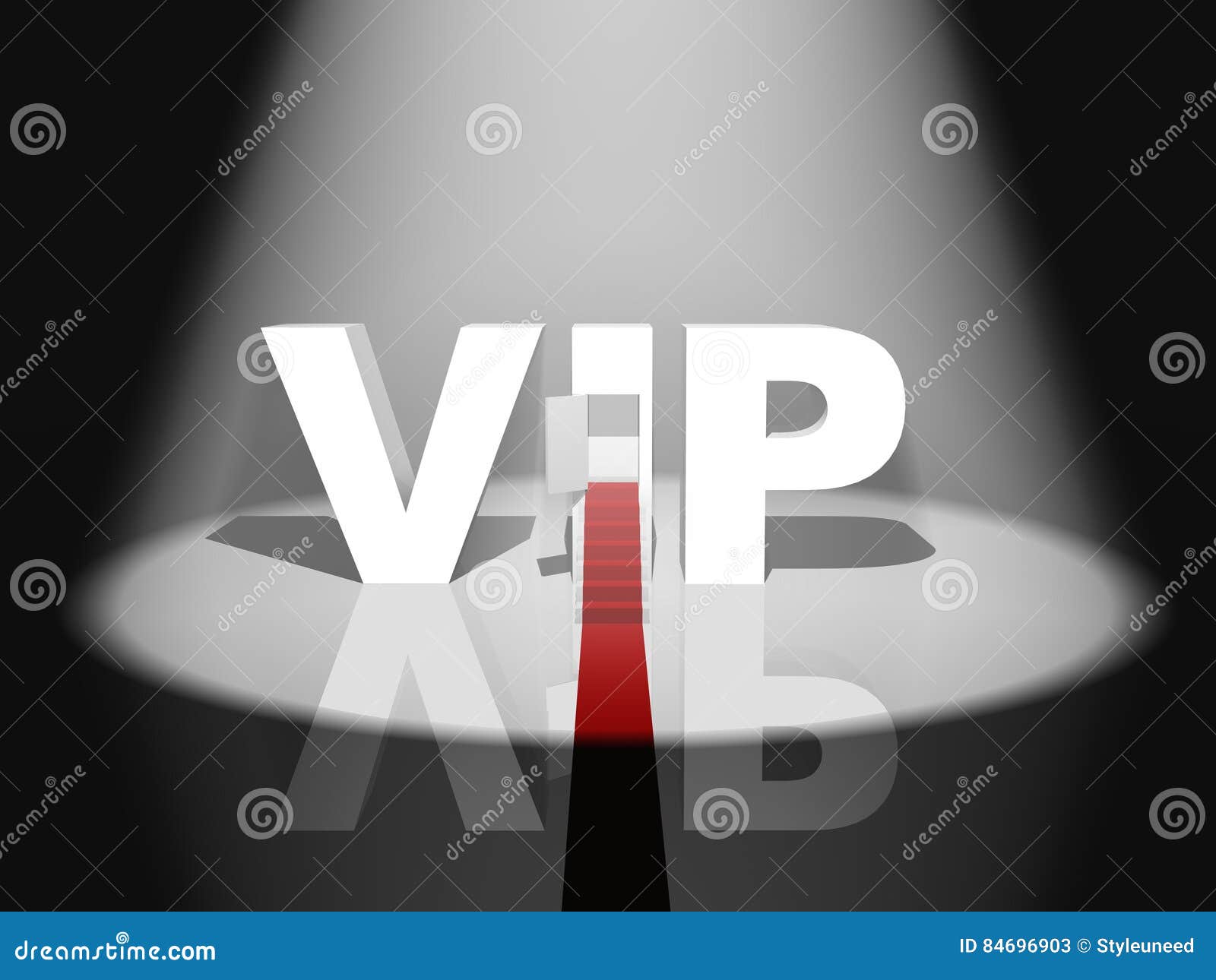 3D VIP Text with Red Carpet by Night Stock Illustration - Illustration ...