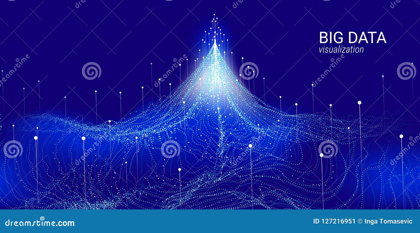 Wave 3D Big Data Visualization. Analysis Infographic. Stock Vector ...