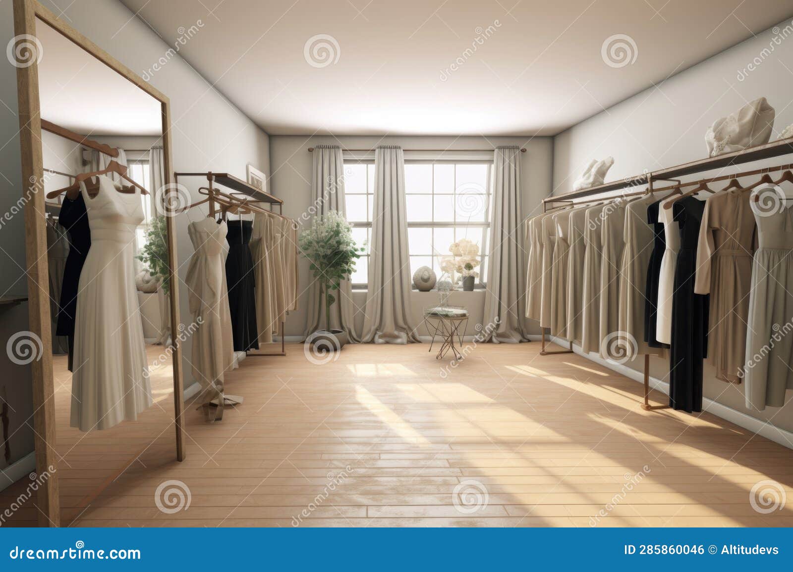 3d Virtual Fitting Room with Clothing Options Stock Photo - Image of ...