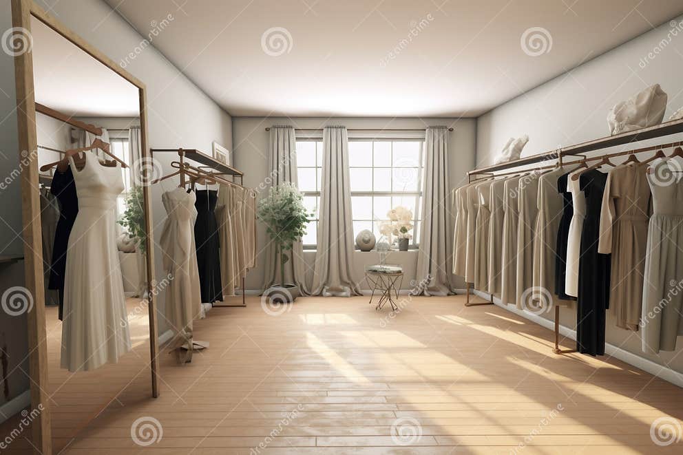 3d Virtual Fitting Room with Clothing Options Stock Image - Image of ...