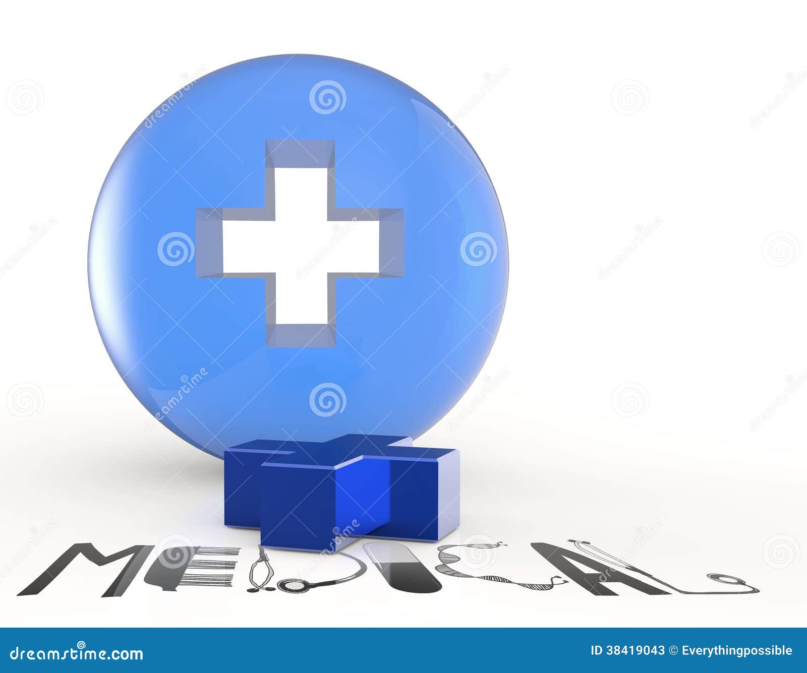 3d Virtual Medical Symbol and Text Design MEDICAL Stock Illustration ...