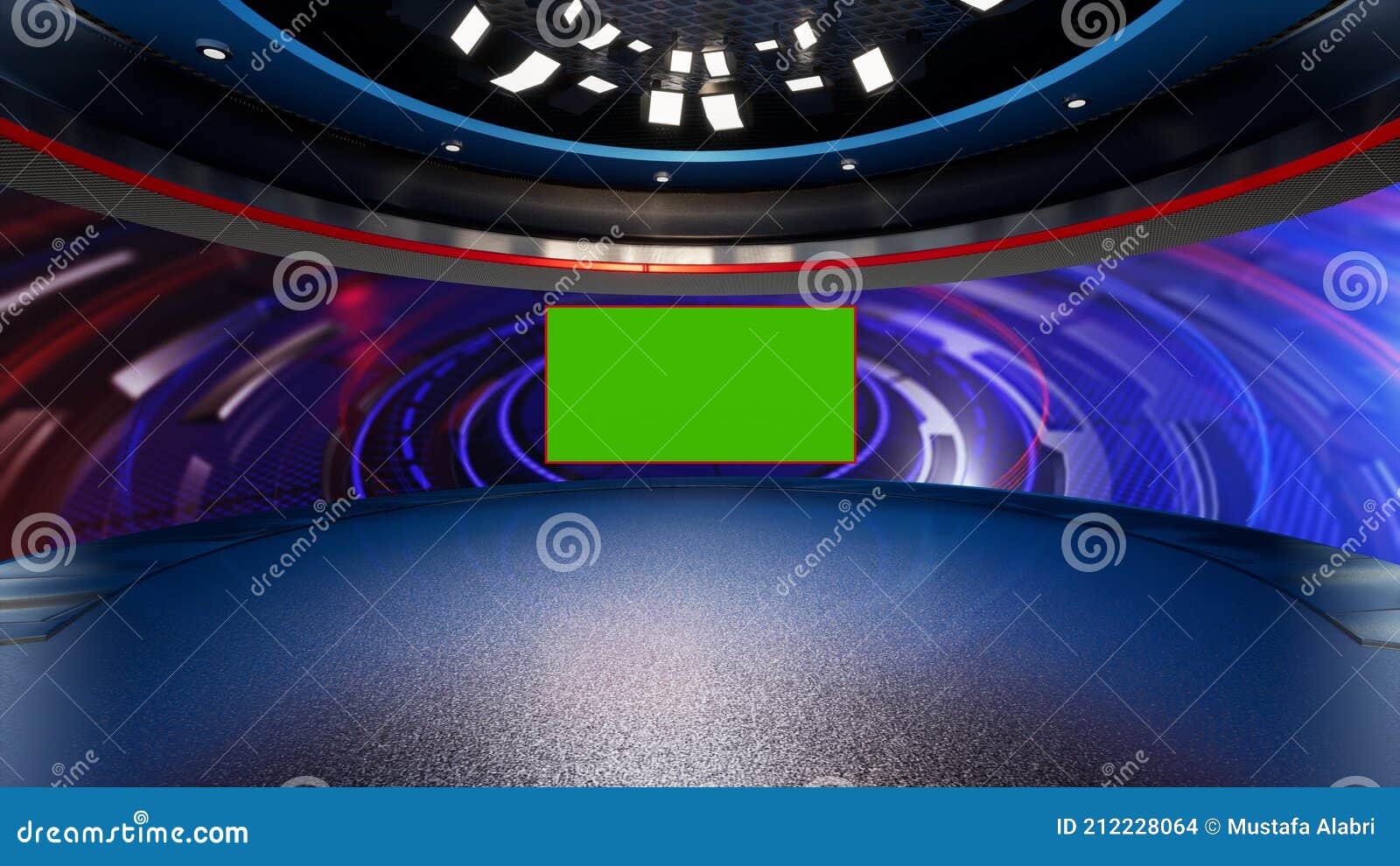 3D Virtual News Studio Background Stock Illustration - Illustration of ...