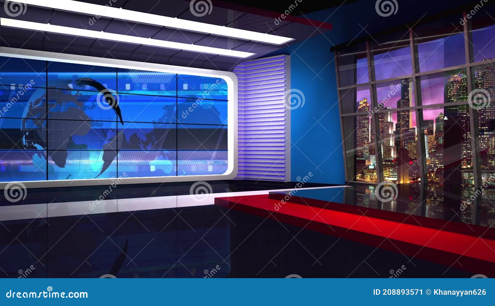 Virtual News Studio Set Background Stock Video - Video of graphic ...