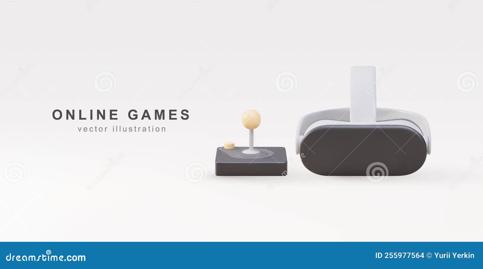 3d Virtual Reality Glasses and Old Gaming Controller. Futuristic ...