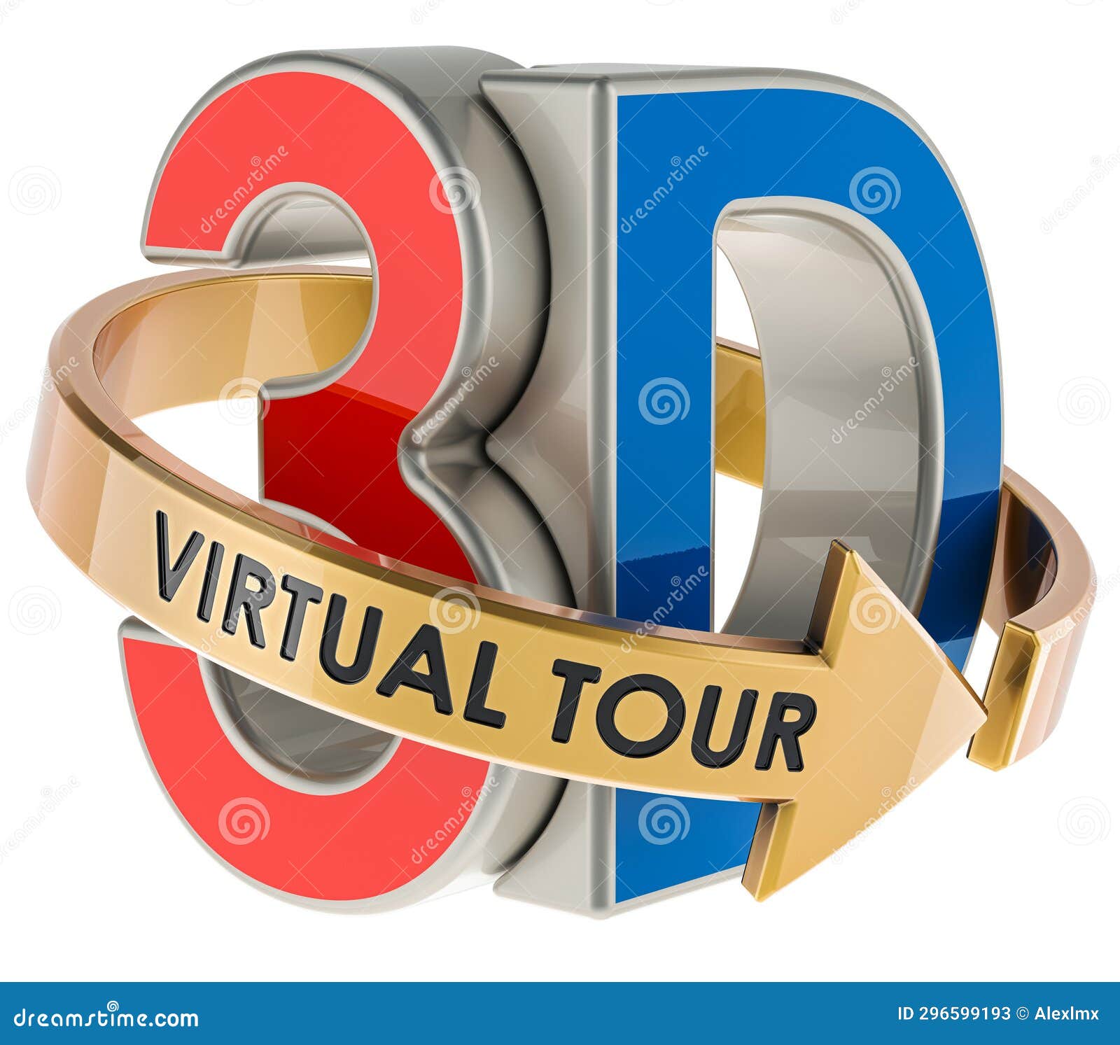 3D Virtual Tour, Concept. 3D Rendering Stock Illustration ...