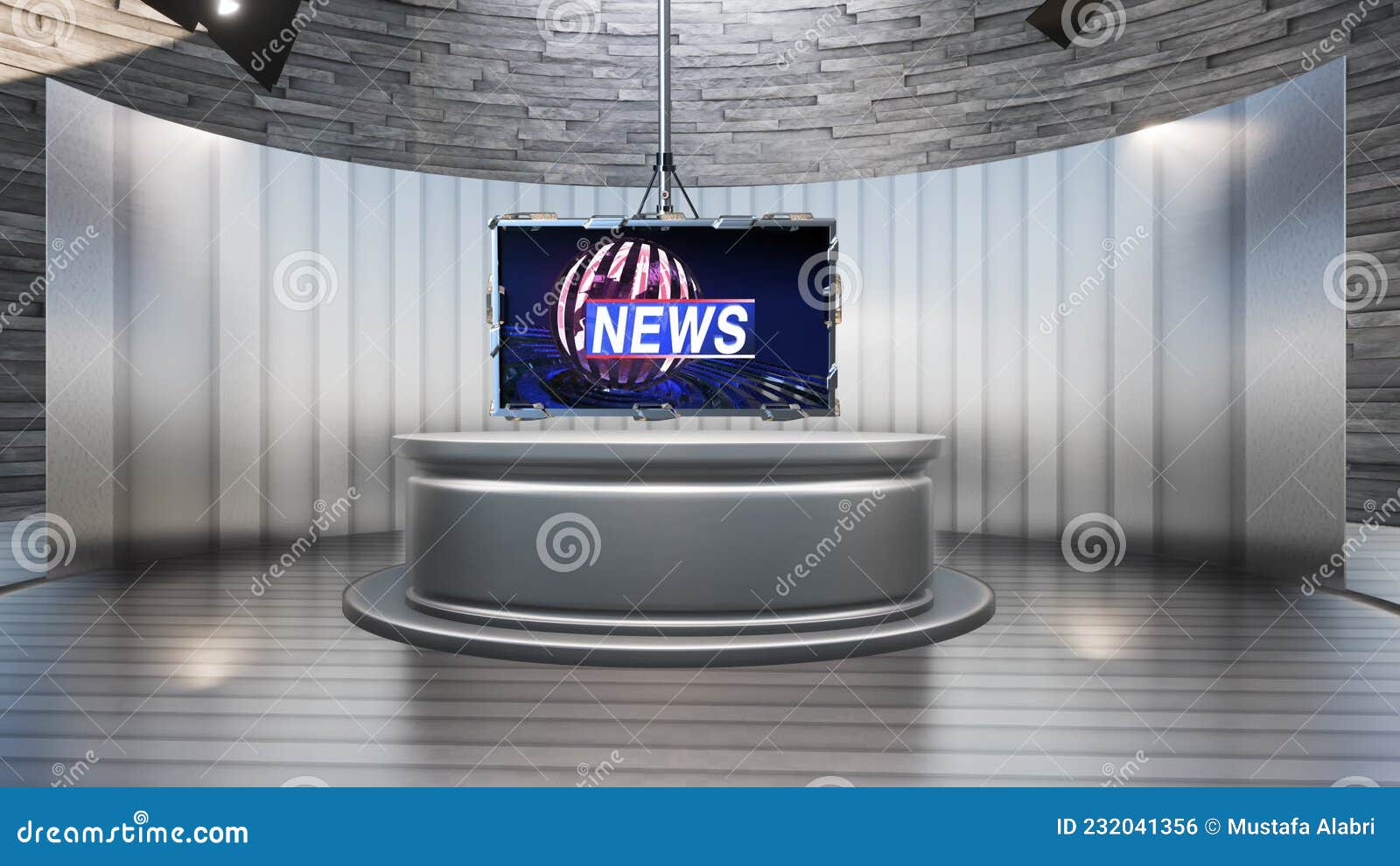 3D Virtual TV Studio News , TV on Wall.3D Virtual News Studio ...