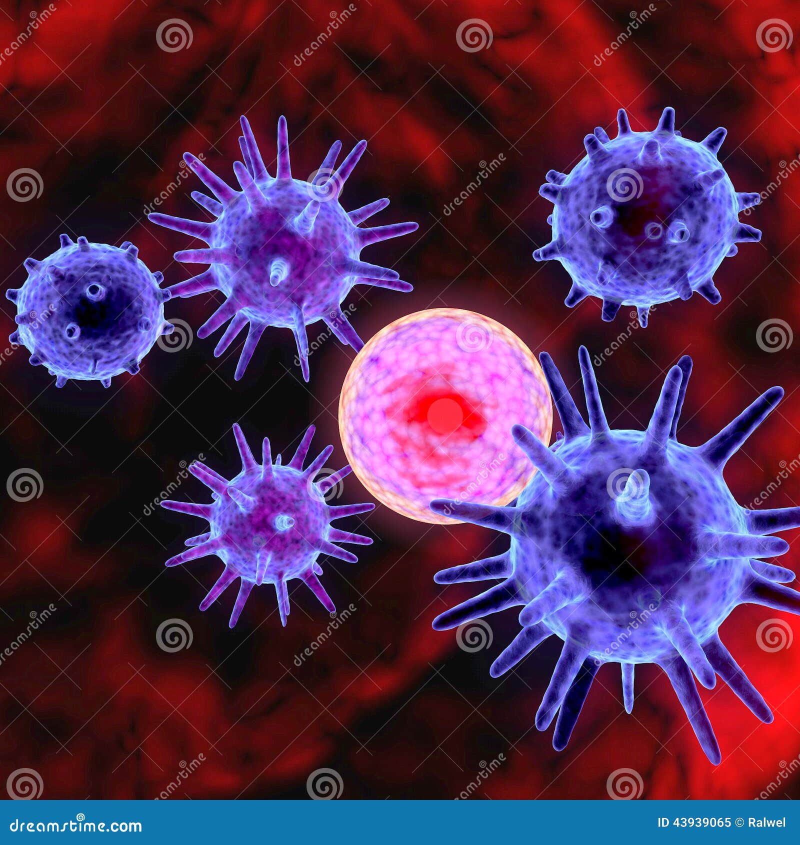 3d Virus attacking Cell stock image. Image of macro, death - 43939065