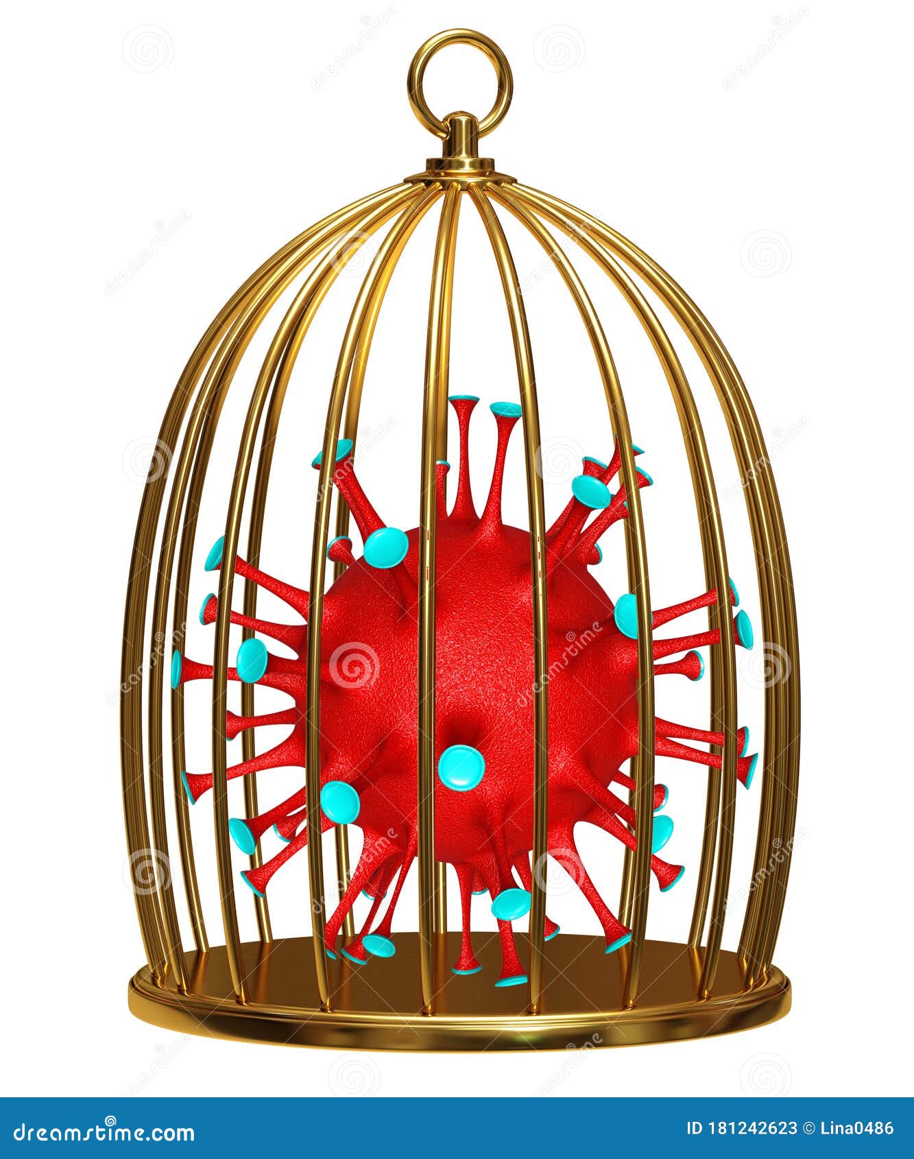 3D virus in the cage stock illustration. Illustration of biology ...
