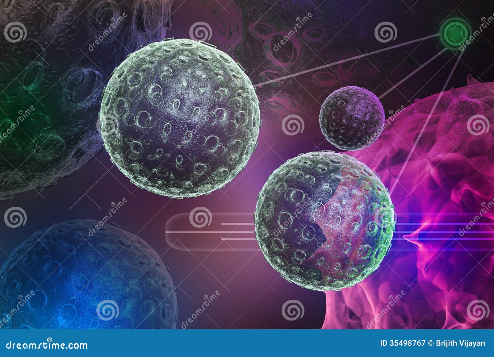 3d Virus in a Dark Background Stock Illustration - Illustration of ...