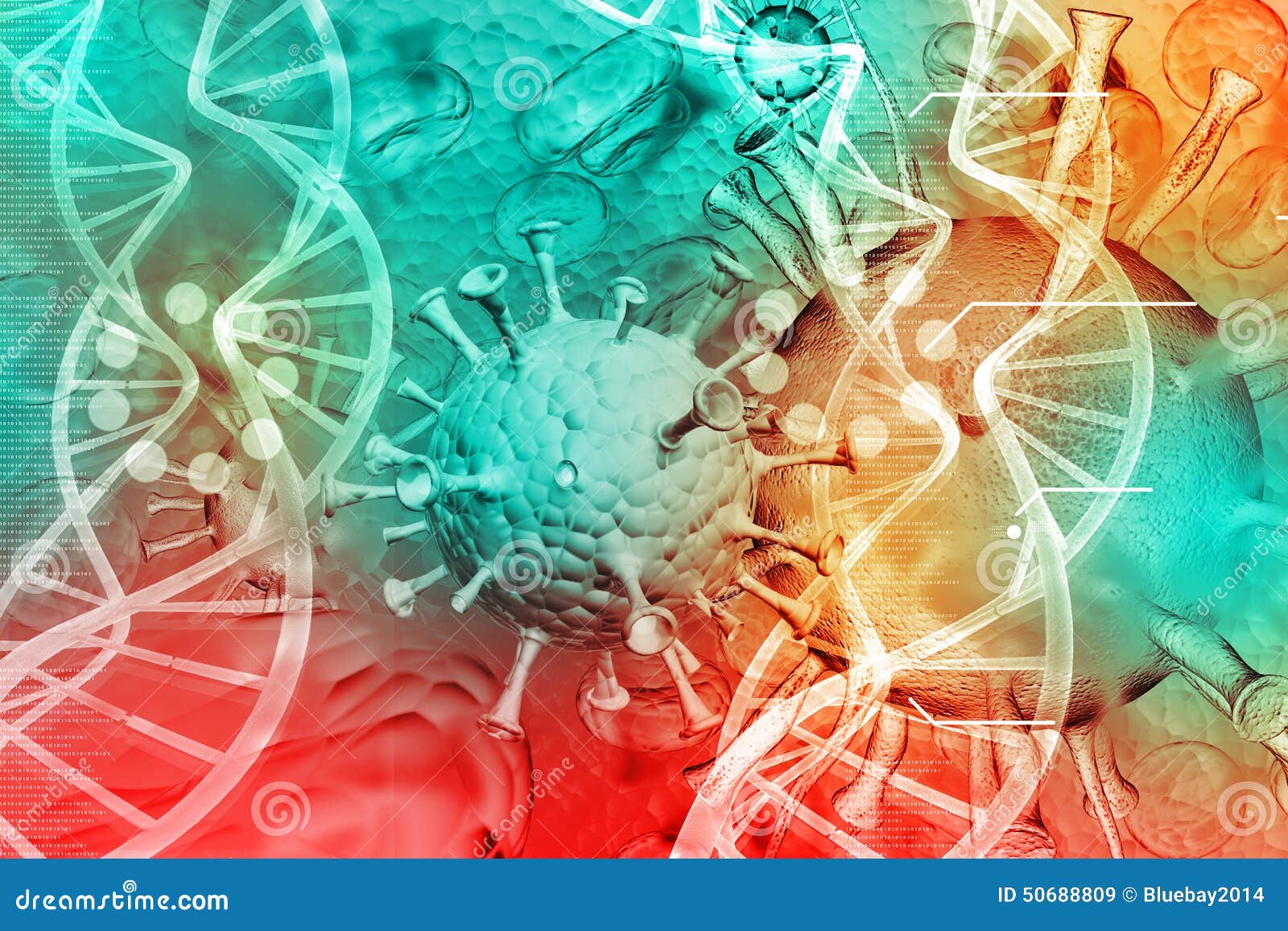 3d virus stock illustration. Illustration of cancer, infection - 50688809