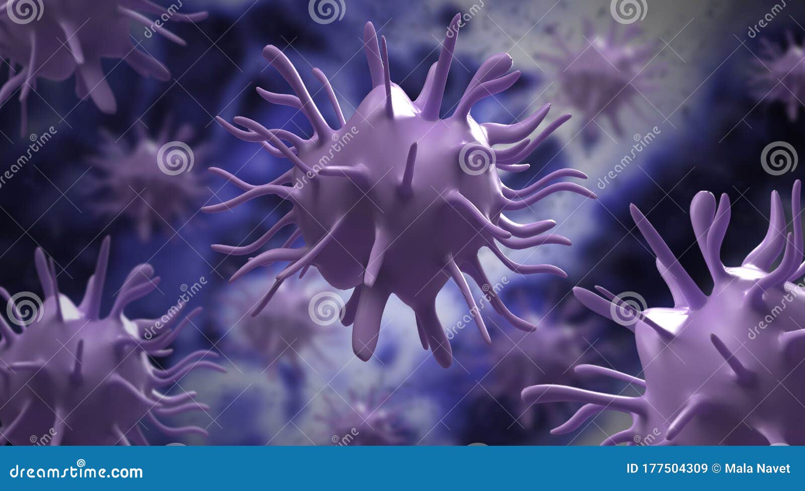 3d Virus Rendered, Microscope Illustration. Stock Illustration ...