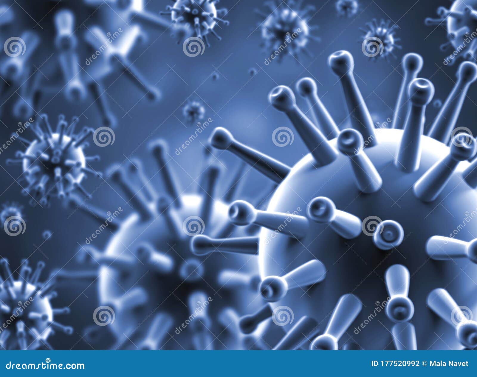 3d Virus Rendered, Microscope Illustration. Royalty-Free Cartoon ...