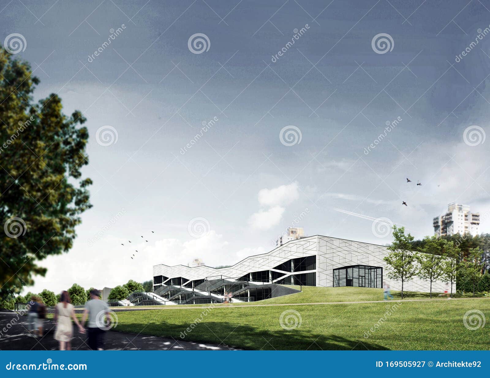 3D Render of Swimming Pool Building Stock Illustration - Illustration ...