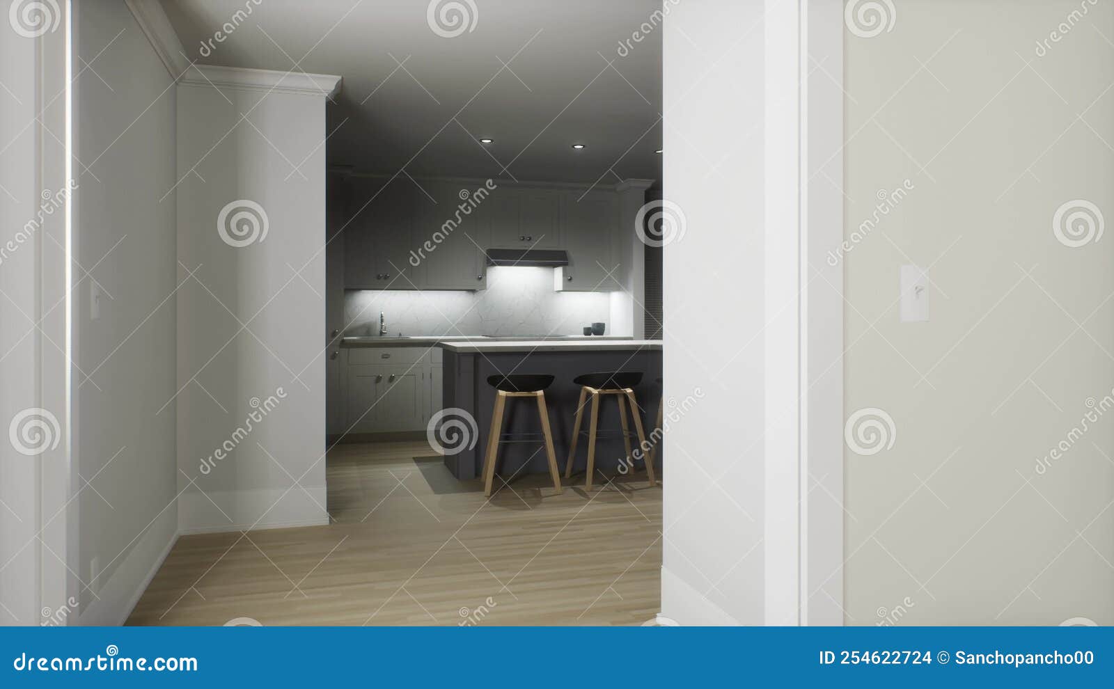 3D Visualization Animation of the Kitchen Interior. Stock Footage ...