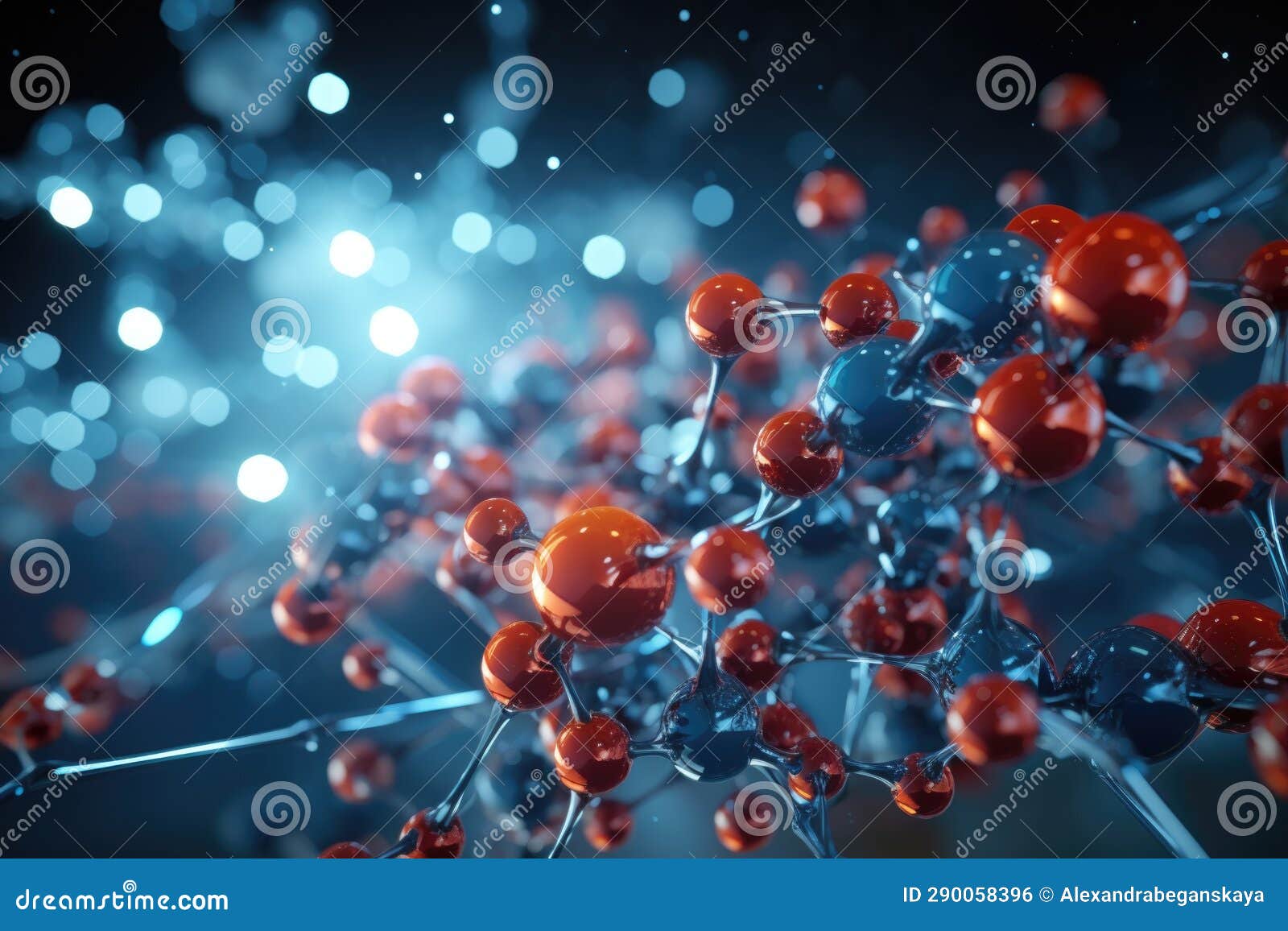 3D visualization of atoms stock illustration. Illustration of ...