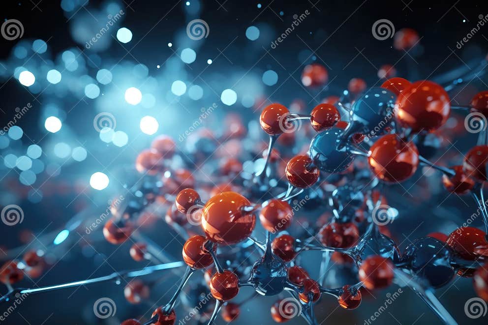 3D visualization of atoms stock illustration. Illustration of ...