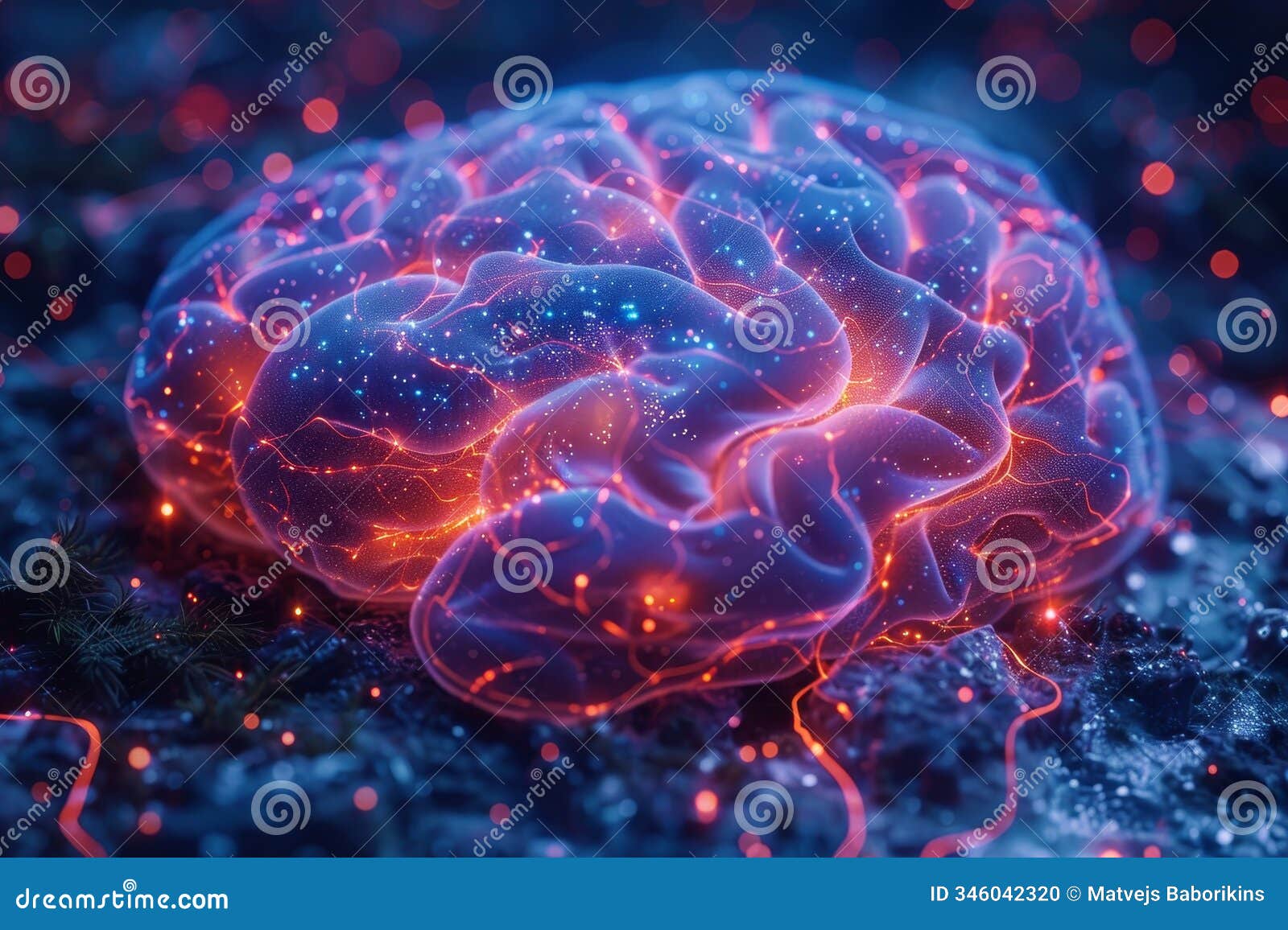 3d Visualization of Brain Anatomy with Highlighted Structures on a ...
