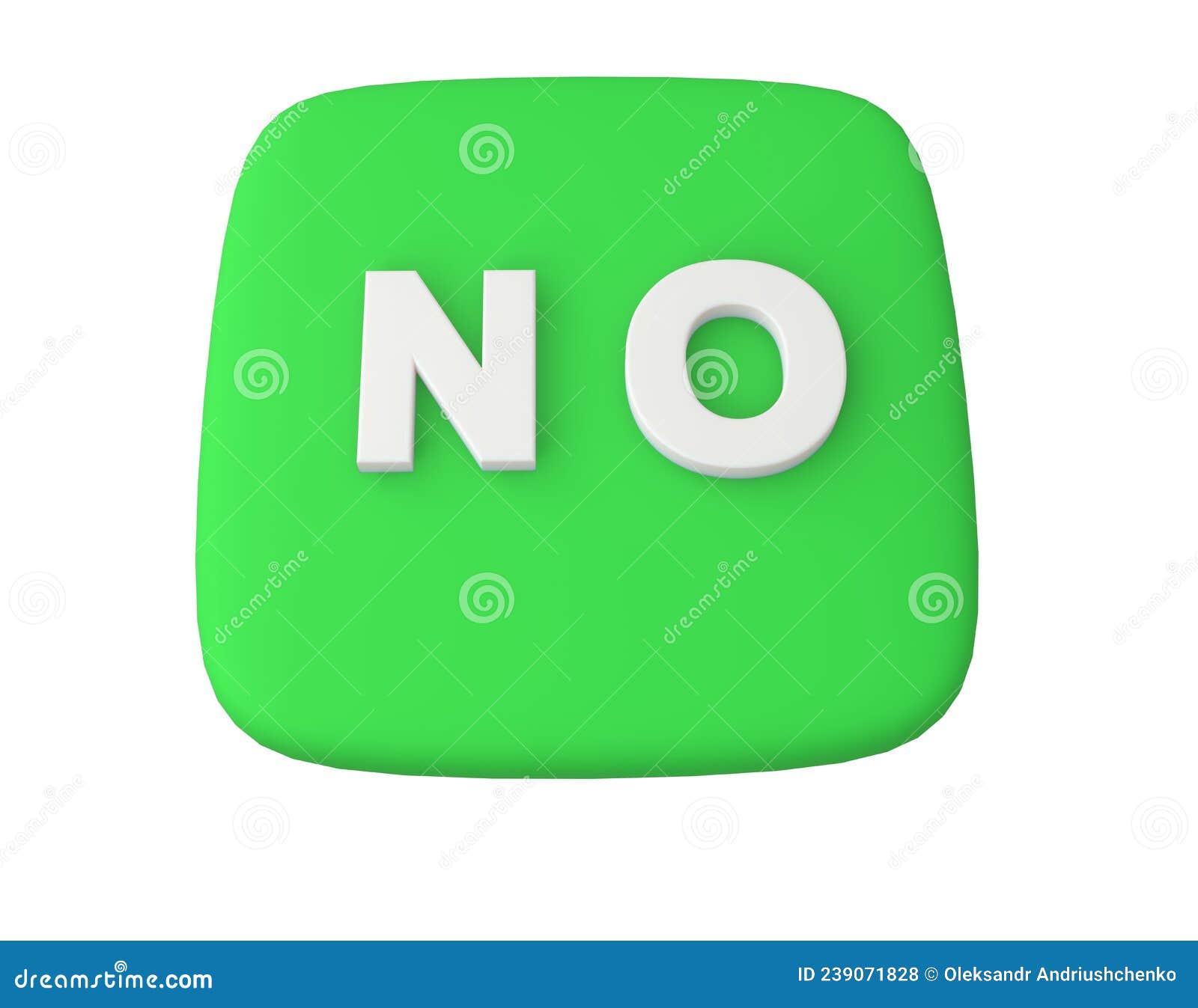 3d Visualization of a Button with the Inscription NO. Expression of ...