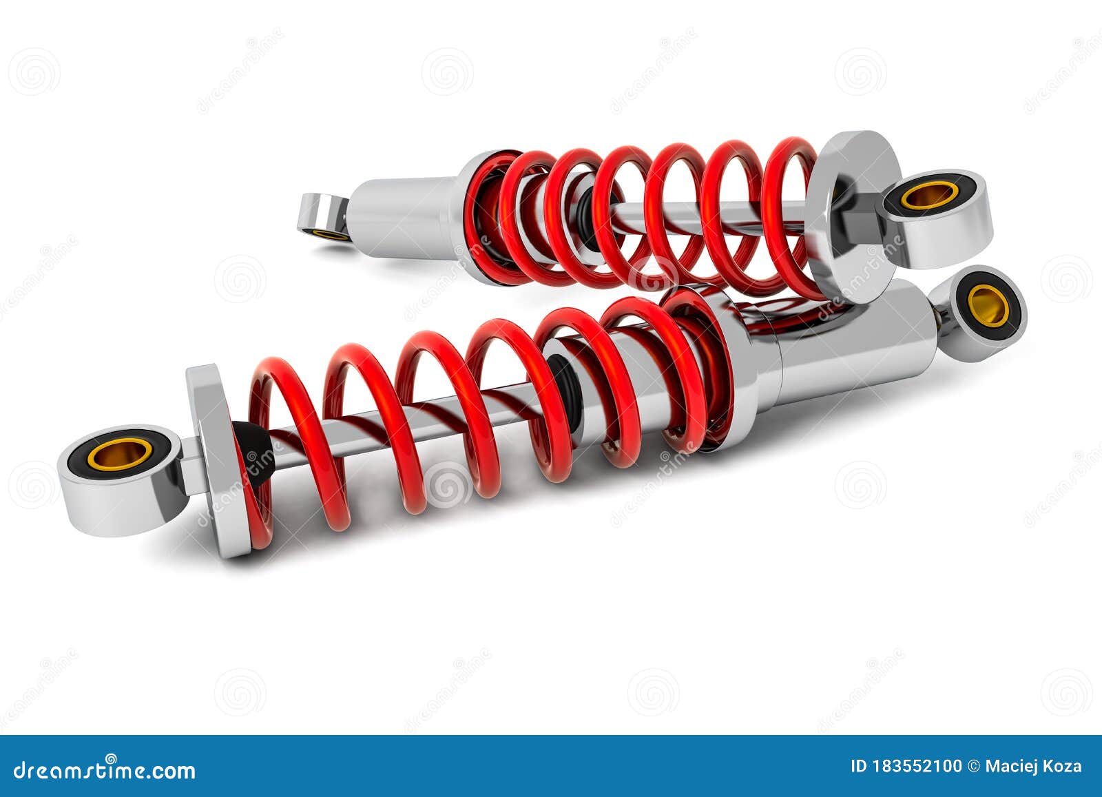 Automobile Shock Absorber on White Background Stock Illustration ...