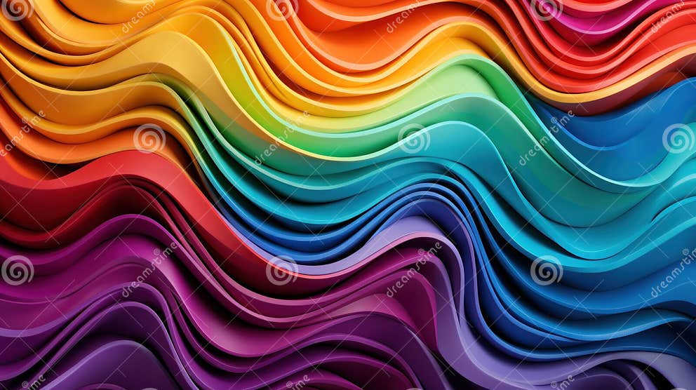 3d Visualization of Colored Layers of Material, Color Abstract ...