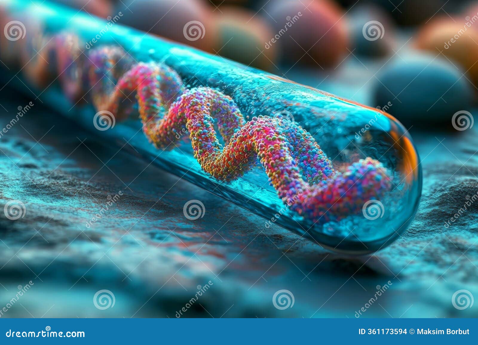 3D Visualization of a DNA Molecule Coming Together Inside a Test Tube ...