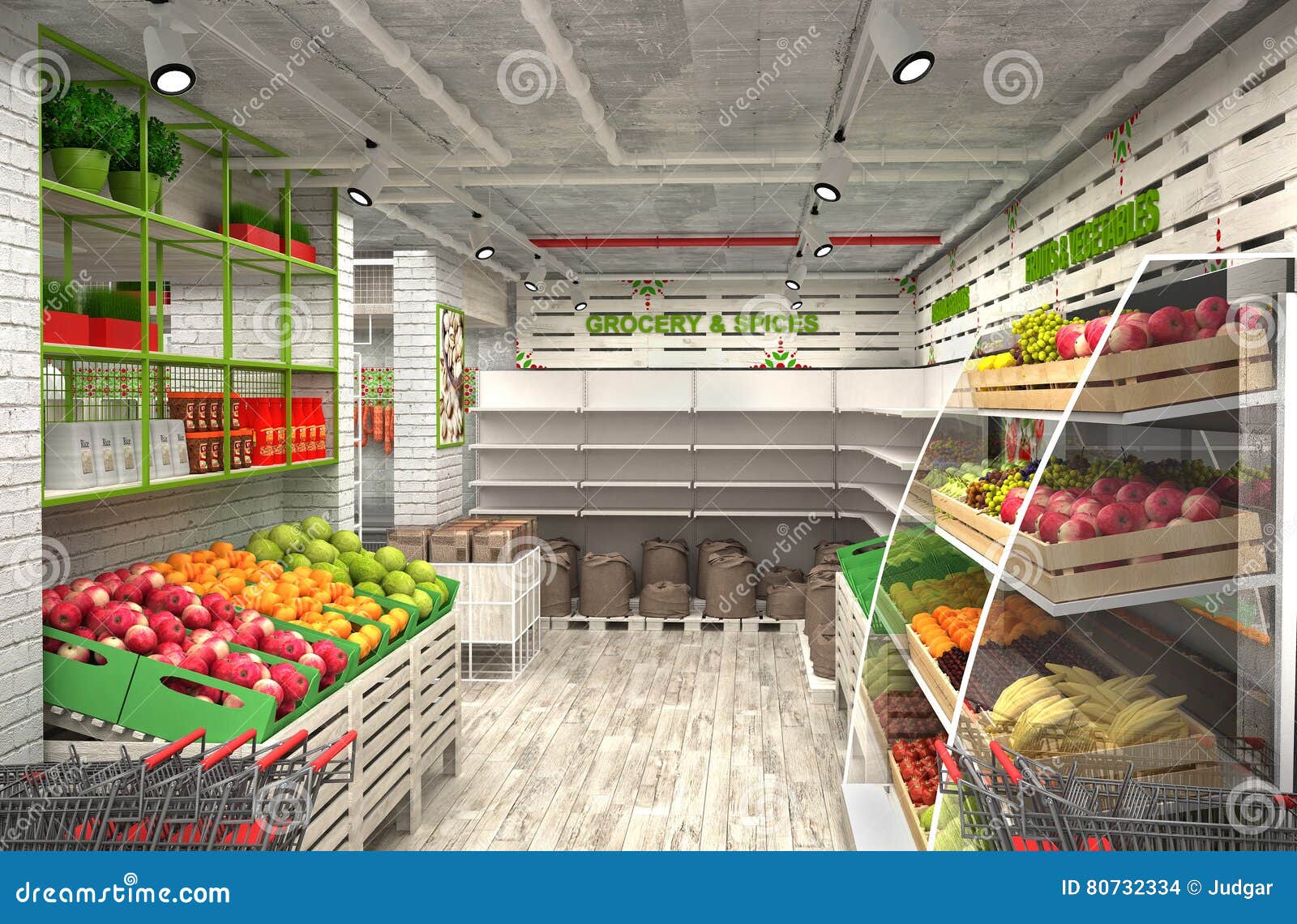 Food Store Building Vector Illustration, Grocery Shop Facade Storefront ...