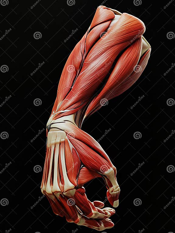 3D Visualization of the Forearm Muscles, Highlighting Anatomical ...