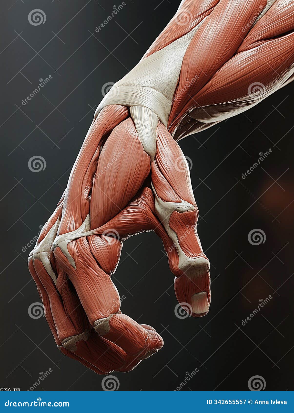 3D Visualization of the Forearm Muscles, Highlighting Anatomical ...