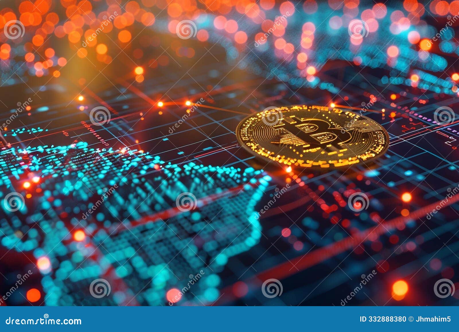 A 3D Visualization of the Global Bitcoin Network with Nodes and ...